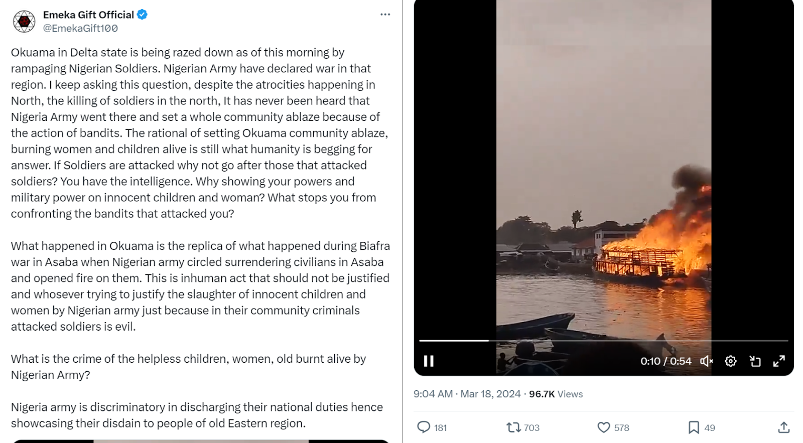 Delta Crisis: These Videos Do Not Show Revenge Attack By Nigerian Army ...